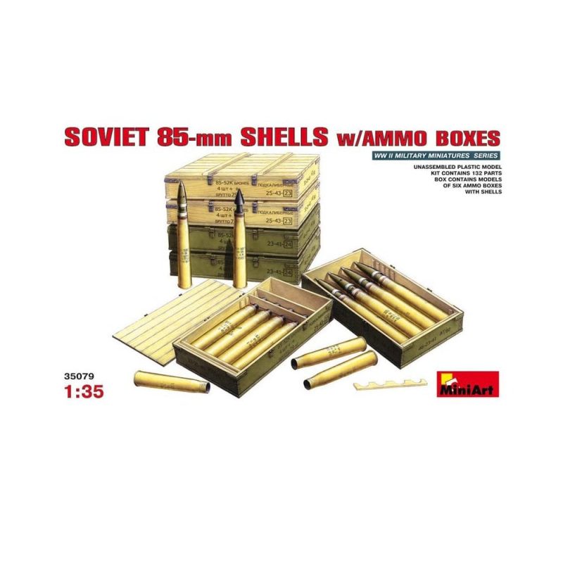 Miniart Soviet 85mm Shells w/ Ammo Boxes (1/35) 35079 – Scale Model Shop