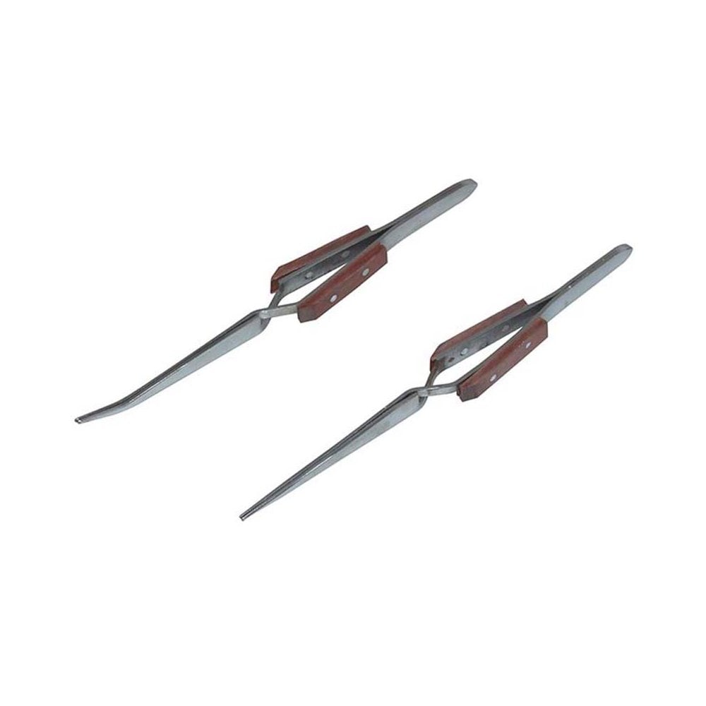 2pc Wooden Handle Tweezer Set Scale Model Shop AMTR0380 – Scale Model Shop