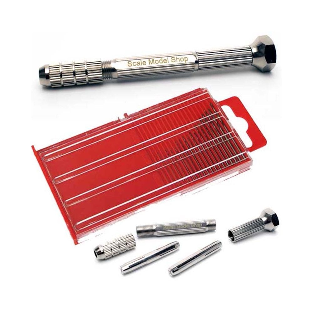 Scale Model Shop S52 Pin Vice & 20pc HSS Micro Drill Bits (0.3 1.6mm)