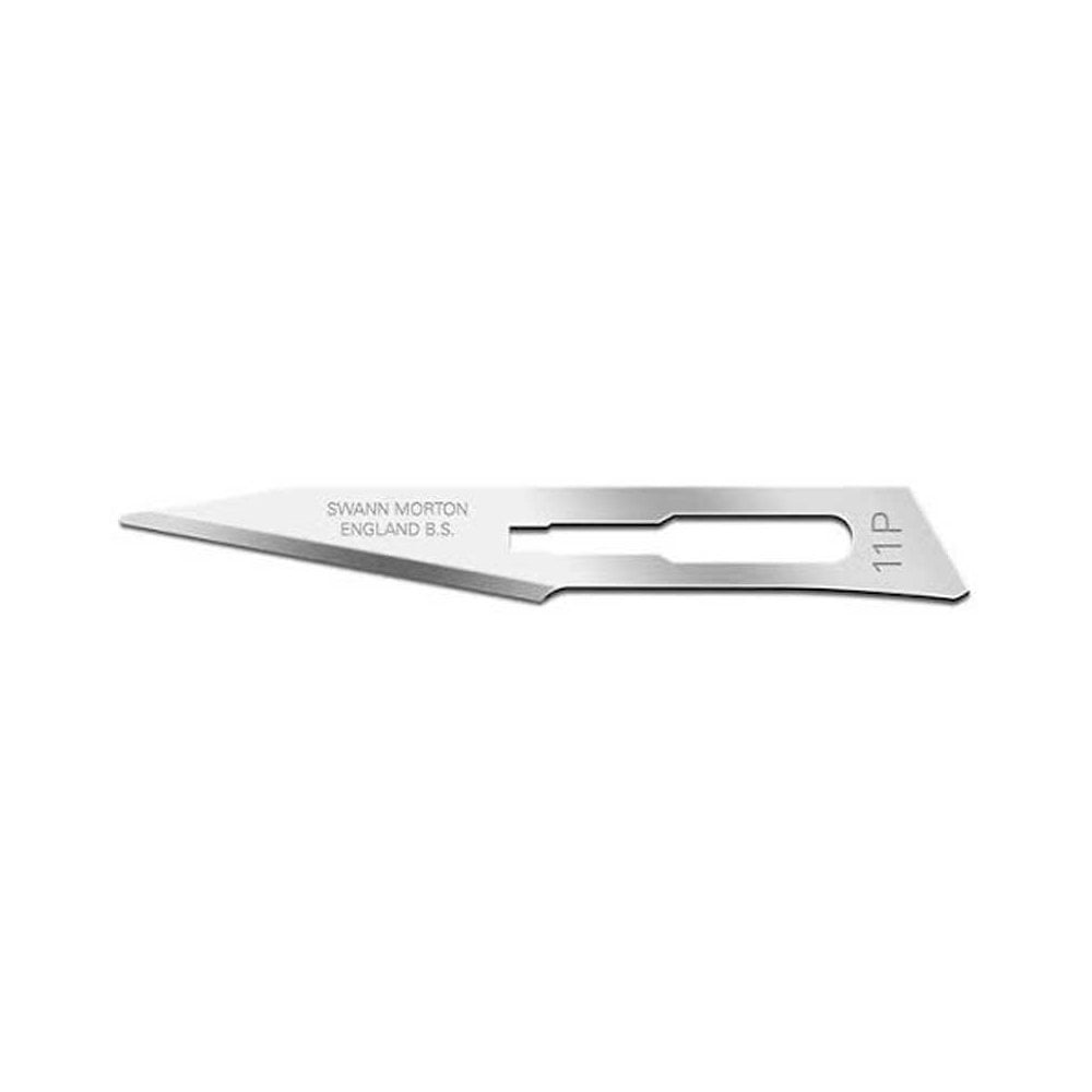 100pk No.11P Steel Scalpel Blade Swann Morton 0191 | Scale Model Shop