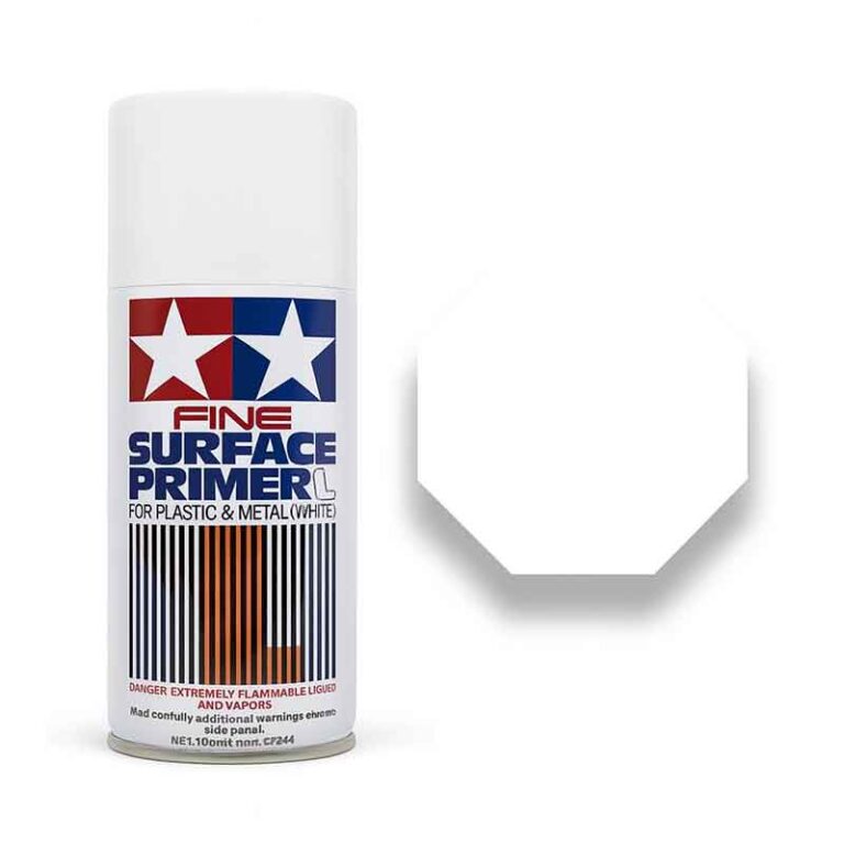 White Fine Surface Primer L 180ml 87044 | Tamiya