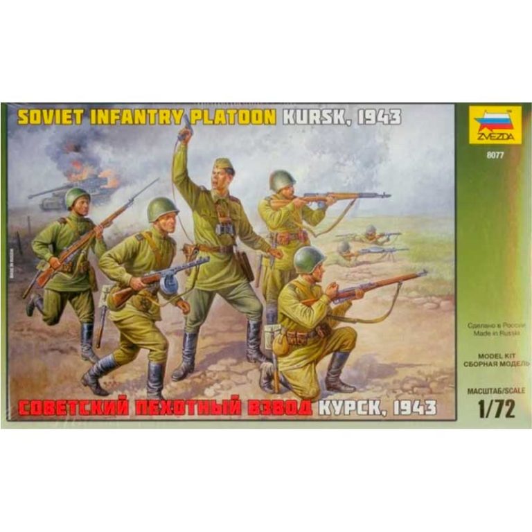 Zvezda Soviet Infantry Platoon Kursk, 1943 (1/72) 8077