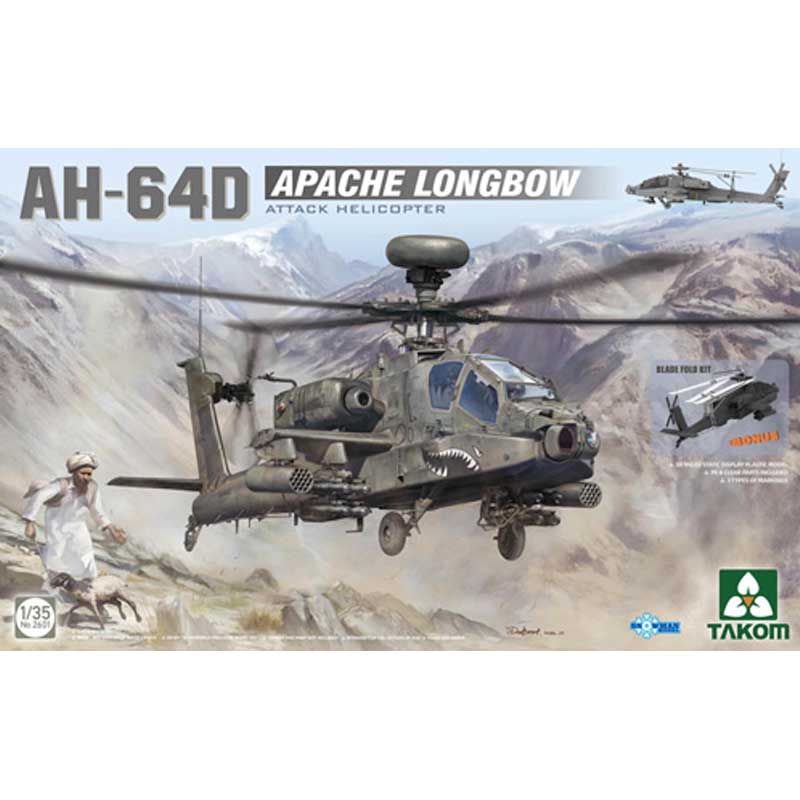1/35 US AH-64D Apache Longbow Attack Helicopter Takom 02601 – Scale Model Shop
