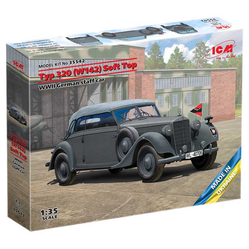 1/35 WWII German staff car Typ 320 (W142) Soft Top ICM 35542 – Scale Model Shop