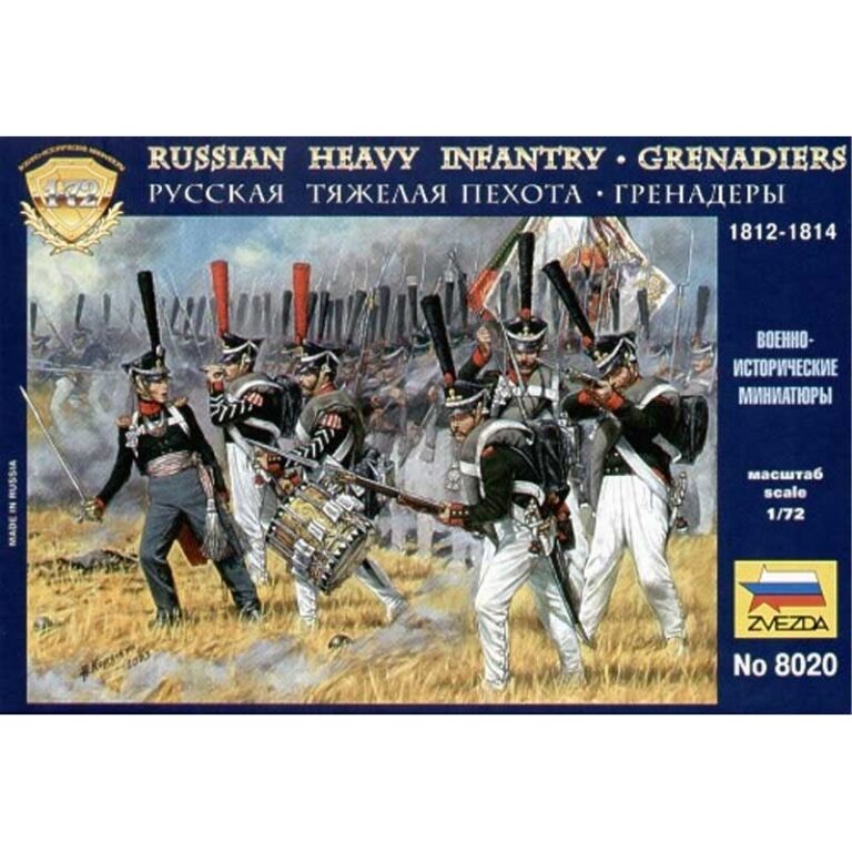 1/72 Russian Heavy Infantry Grenadiers Napoleonic Wars 1812-1814 Zvezd