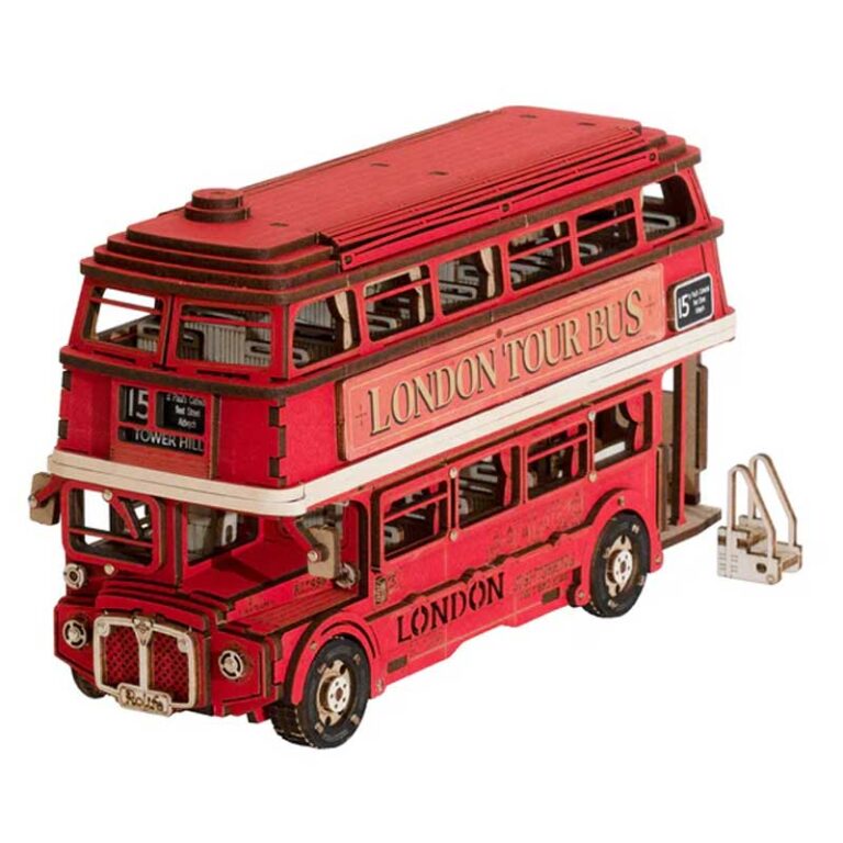 London Tour Bus 3D Wooden Puzzle TGM02 Rolife: Build Your London Icon