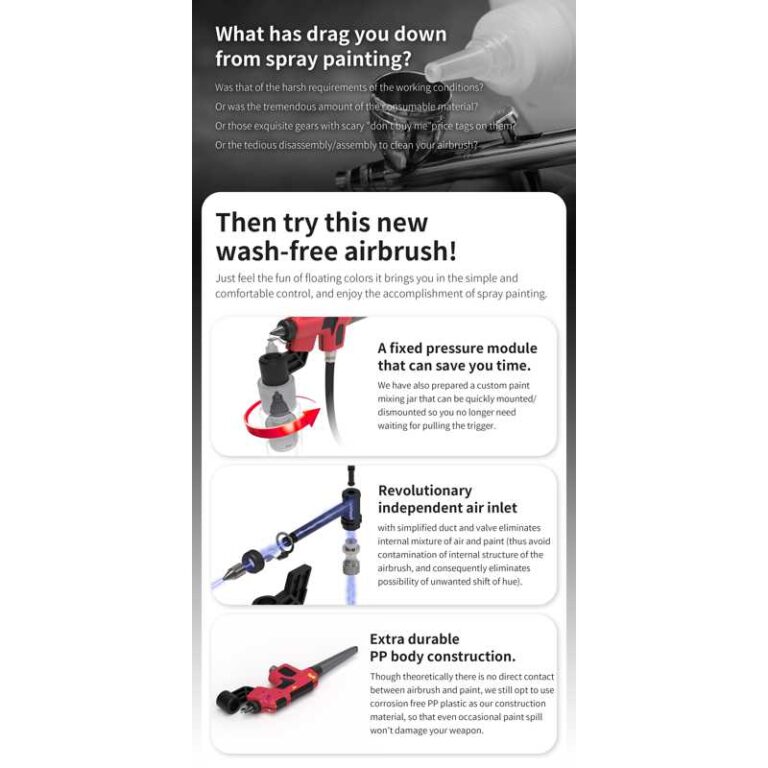 DSPIAE Wash-Free Airbrush PT-AB | ScaleModelShop